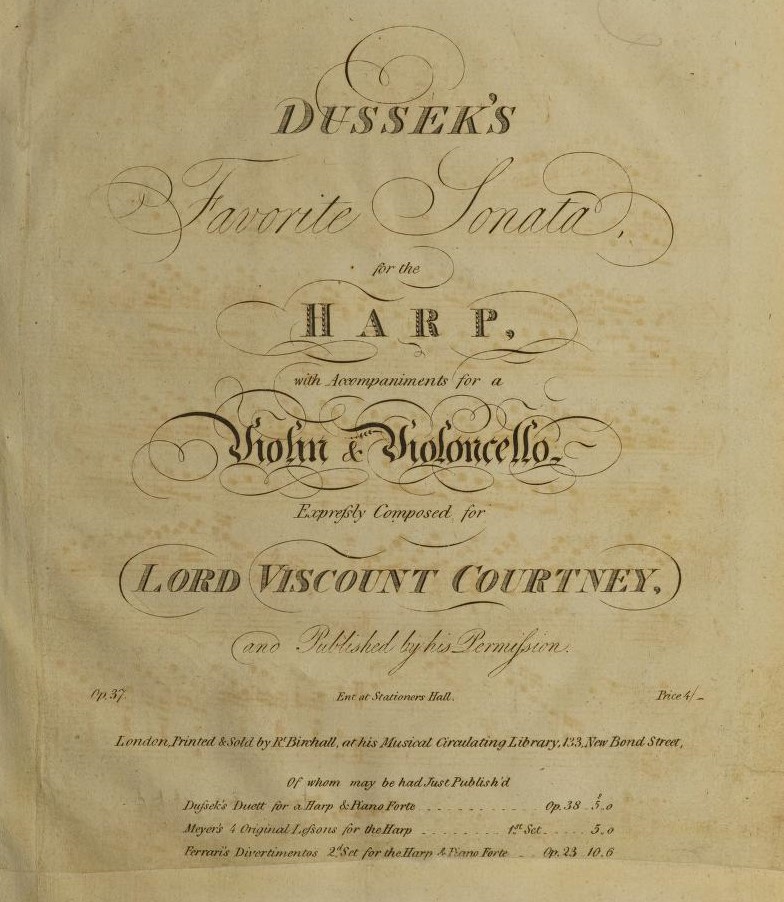 note | Music – William Courtenay (1768-1835)